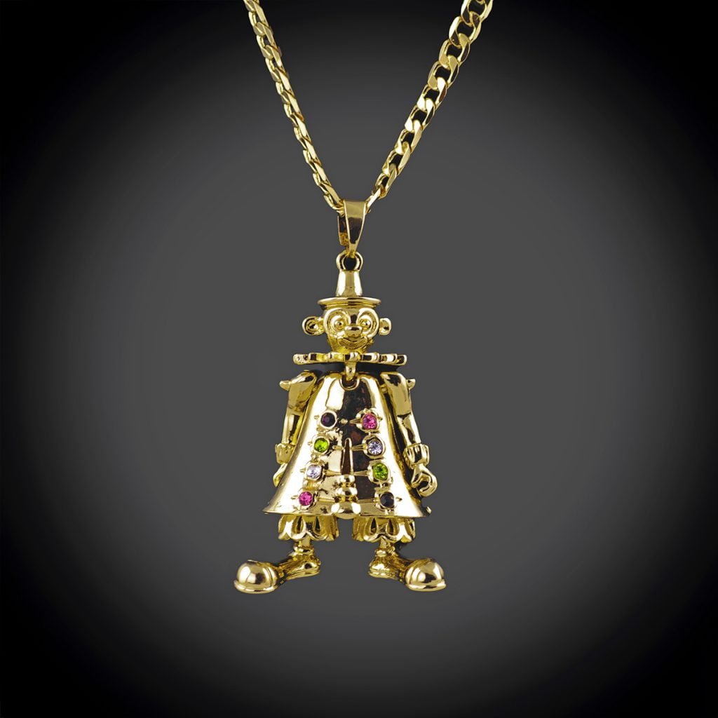 18ct Gold Bonded Clown Pendant and 24 Inch Curb Chain - JV Jewellers ...