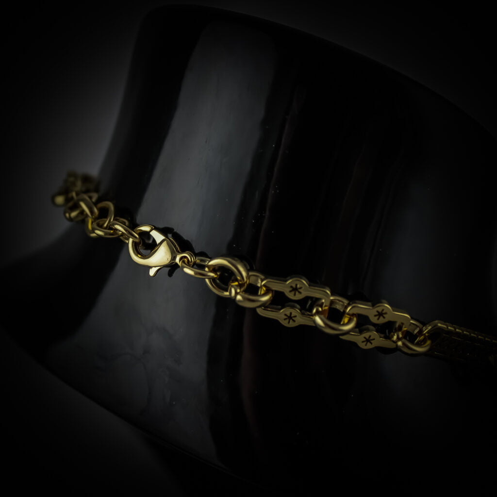 18ct Gold Bonded 20 Inch Stars and Bars Chain