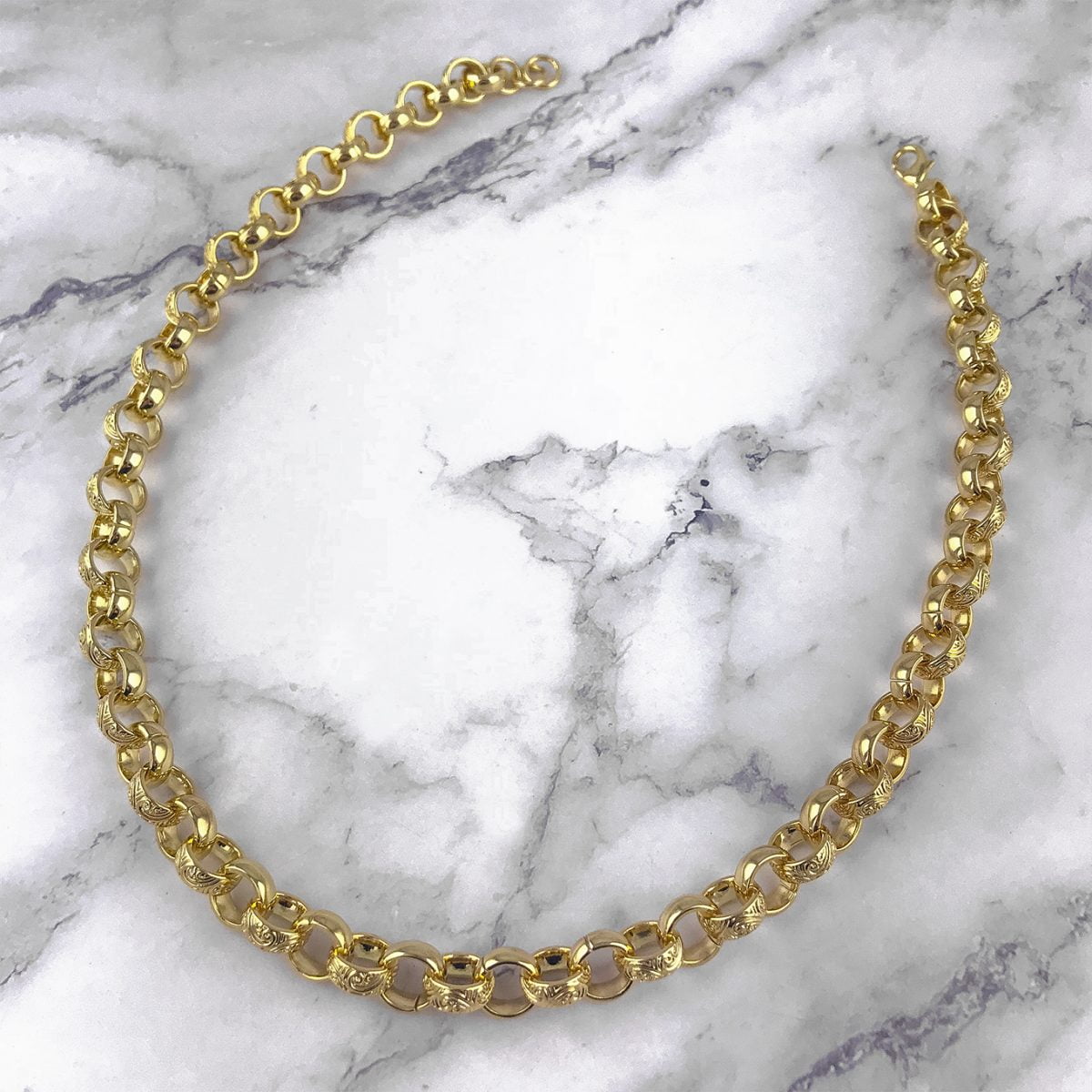 18ct Gold Bonded 24 Inch 15mm Belcher Chain