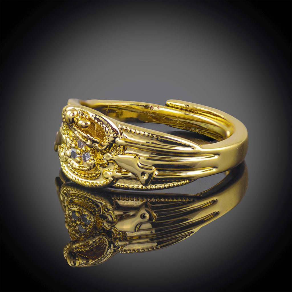18ct Gold Bonded Child's Stone Set Saddle Ring - JV Jewellers & Pawnbrokers