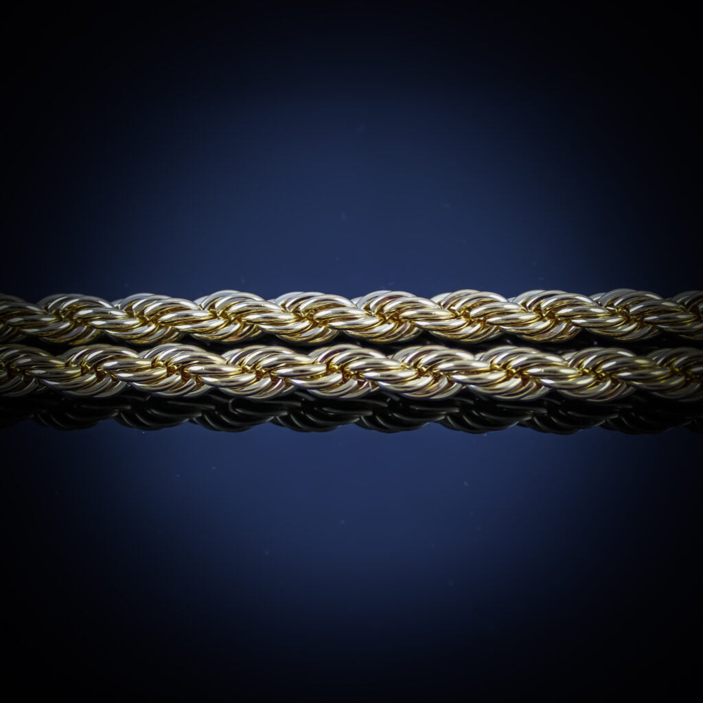 18ct Gold Bonded 8mm Rope Chain - JV Jewellers & Pawnbrokers